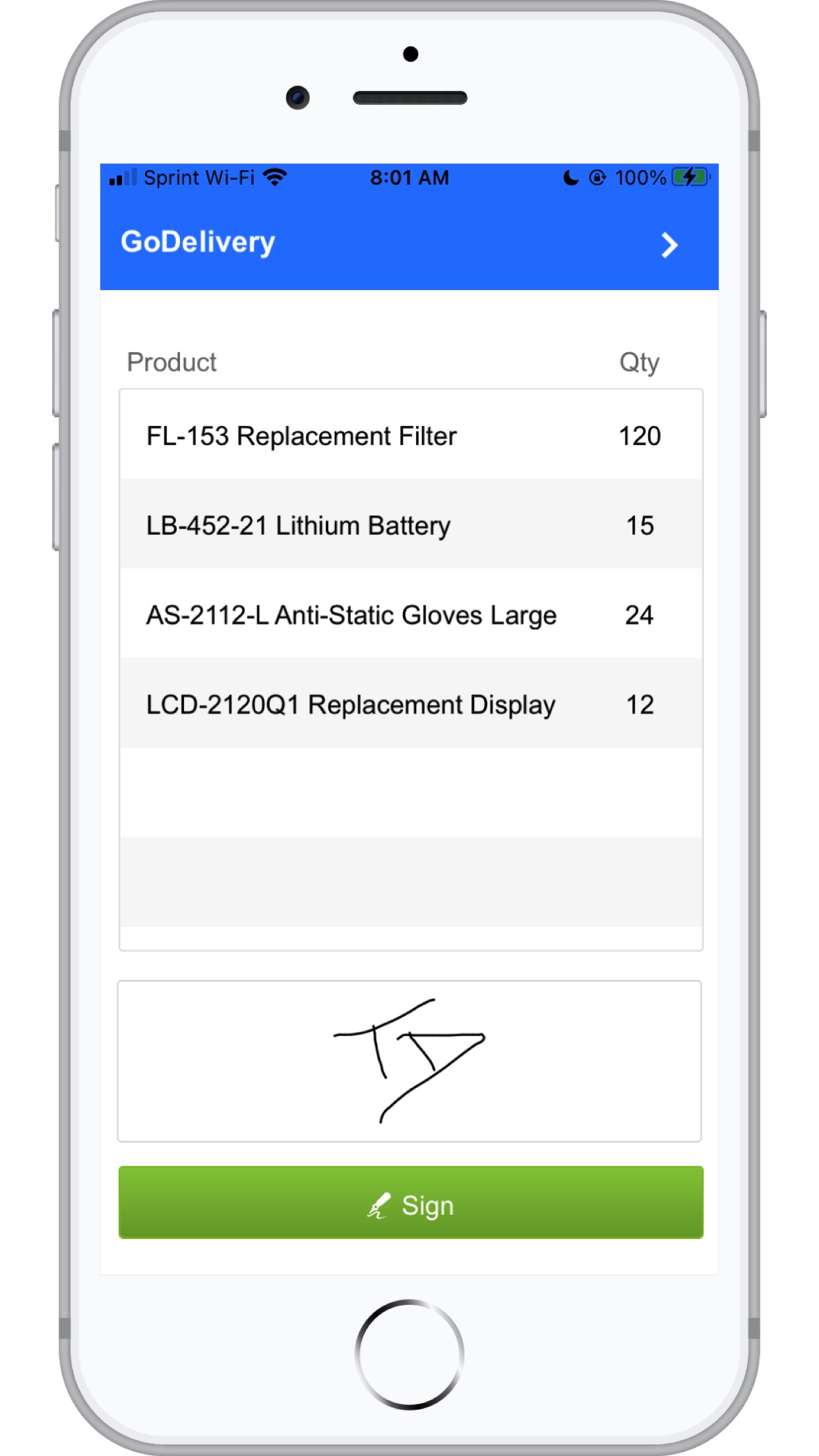 NetSuite FileMaker Go Based Mobile Delivery App With Signature Capture